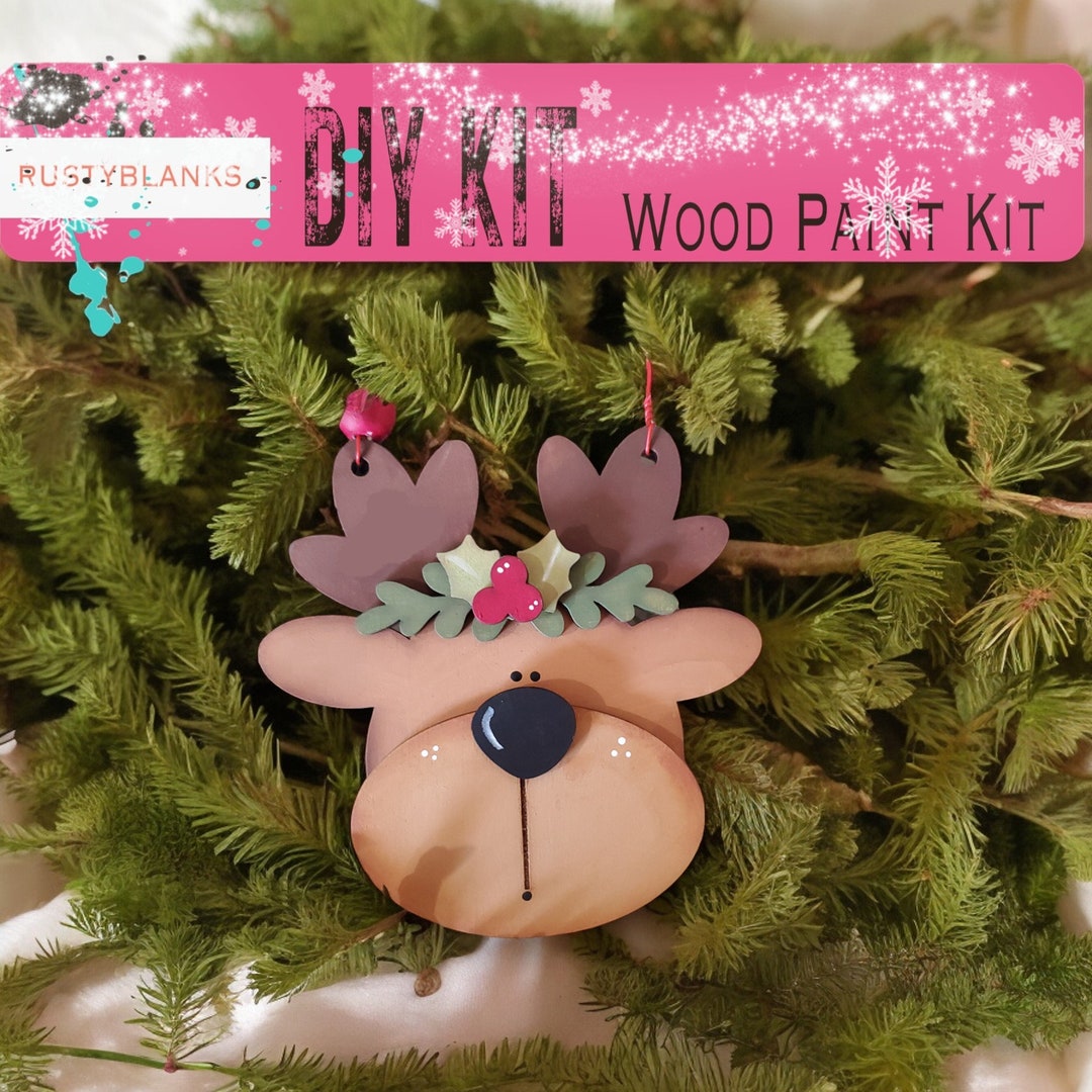 Reindeer Ornament, Kids Craft Kit, DIY Wood Blanks - Etsy