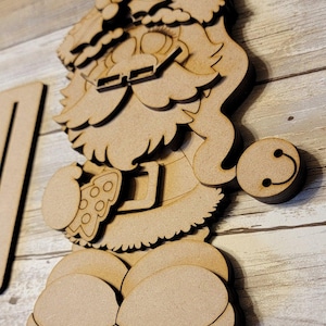 Standing Christmas Santa SVG Laser File Cutfile Glowforge Santa Shelf ...