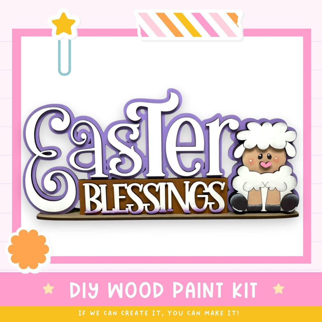 DIY Easter Blessings Sign Kit: Unfinished Wood Lamb Decor - Etsy