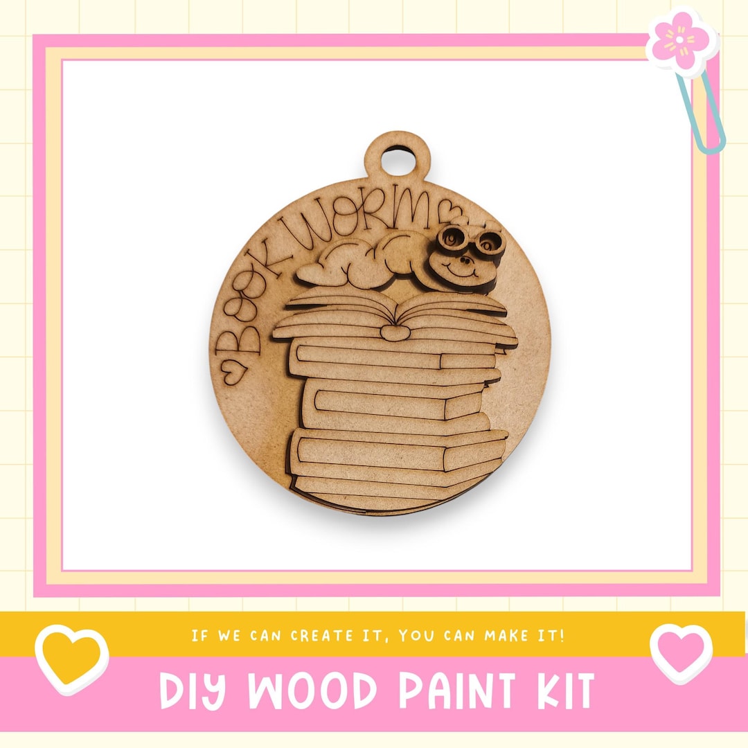 Bookworm Ornament Kit: DIY Wood Blanks - Etsy