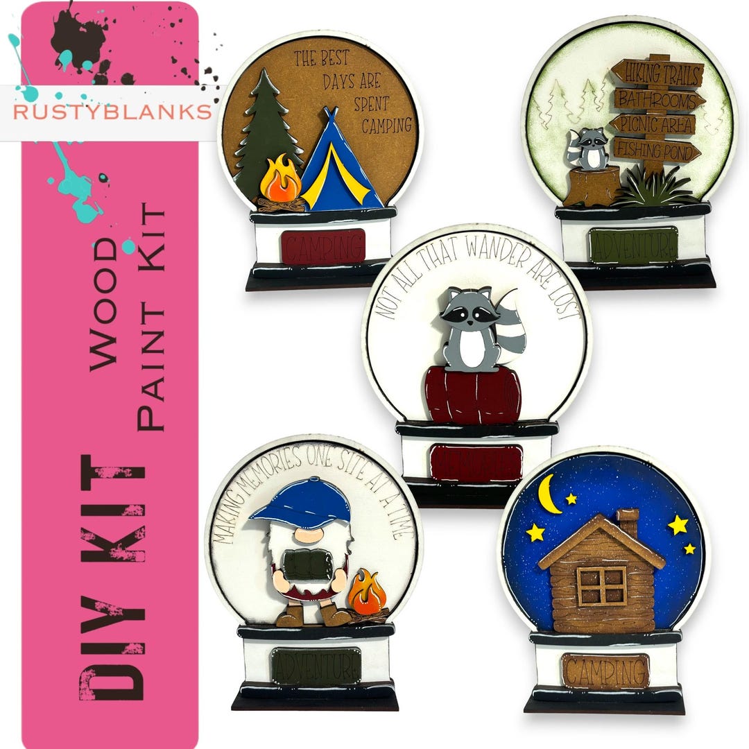 Camping Inserts for Snow Globe DIY Interchangeable Decor, Gift for Her ...