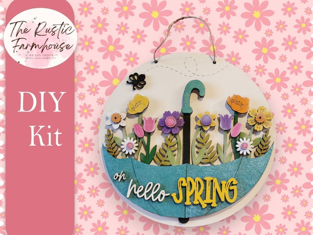 Oh Hello Spring Door Hanger, DIY Door Sign, Diy Wood Blanks, Spring ...