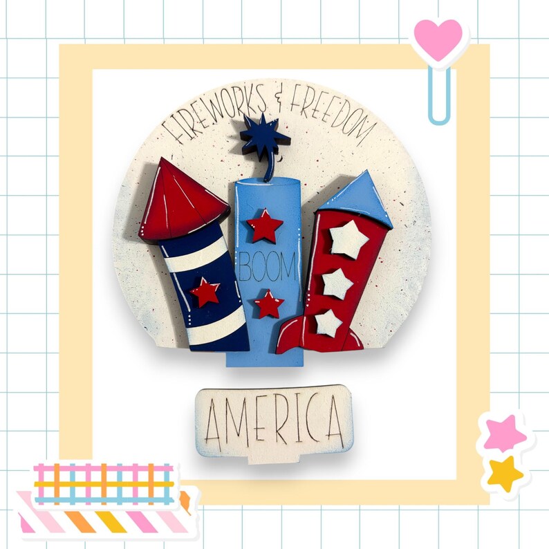 Fireworks Fourth of July Snow Globe Insert, DIY Interchangeable Decor ...