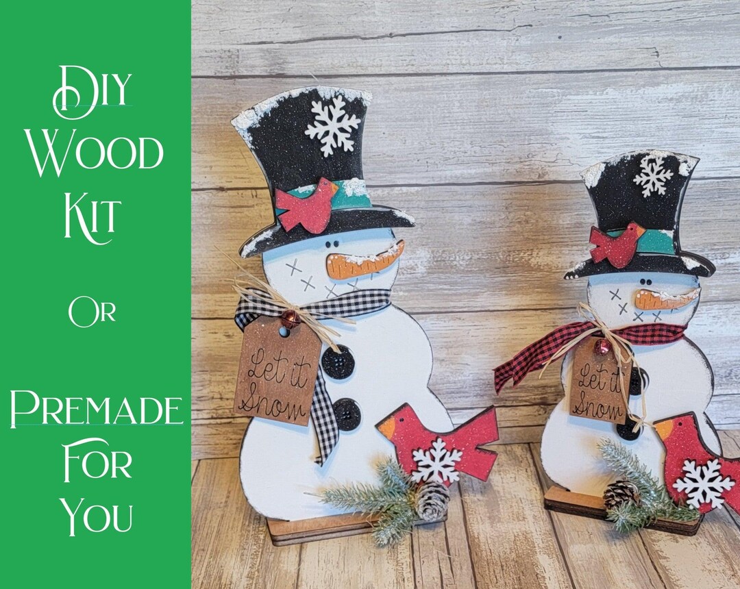 Standing Snowmen With Birds Christmas Decor - Etsy