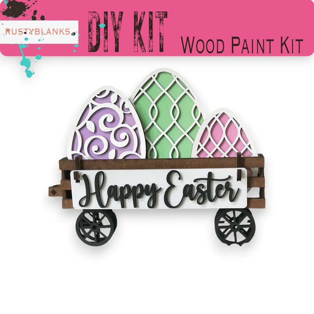 Wagon Insert Set: Easter Theme DIY Wood Inserts (includes Sign & Hooks ...