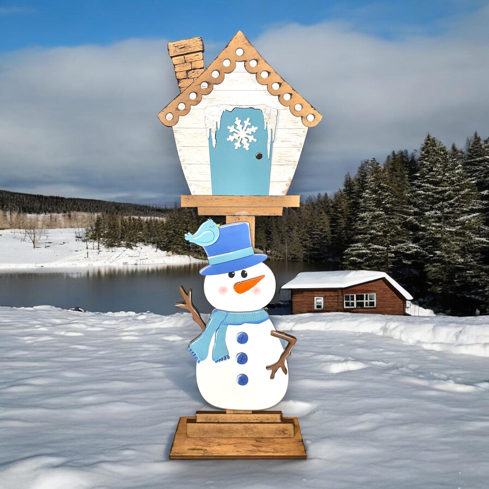 Snowman Insert for Our Interchangeable Birdhouse Post - Etsy