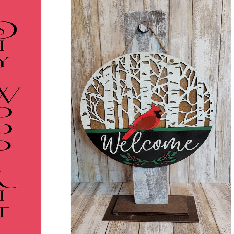 Cardinal Welcome Sign - Etsy