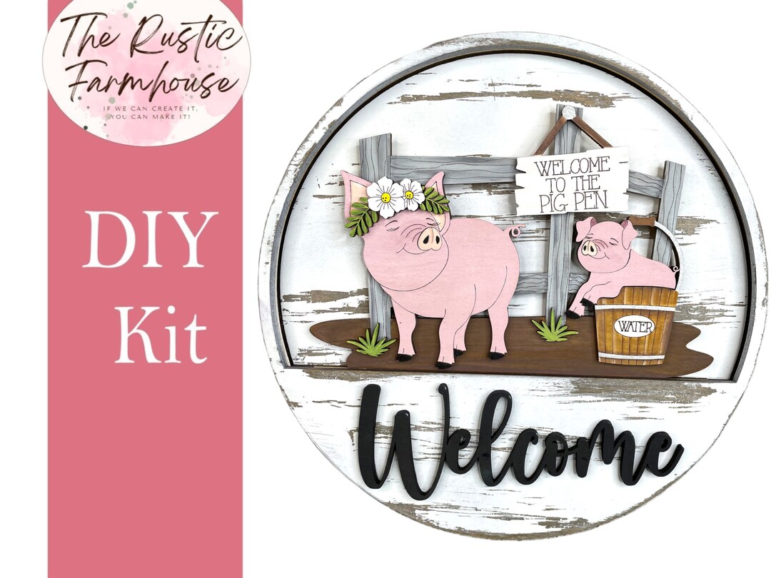 Pig Pen Insert for Welcome Sign Interchangeable Wood DIY Kit - Etsy