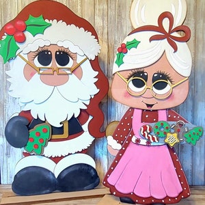 Standing Christmas Santa SVG Laser File Cutfile Glowforge Santa Shelf ...