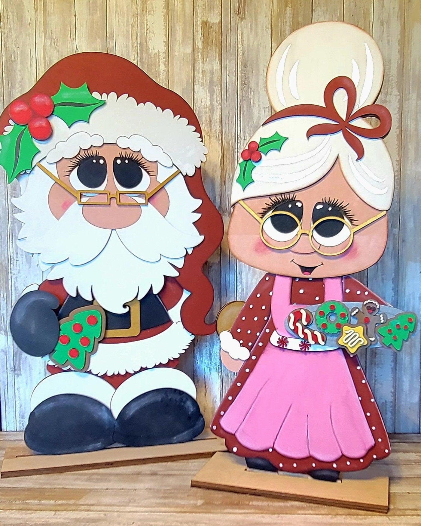 Standing Christmas Santa SVG Laser File Cutfile Glowforge Santa Shelf ...