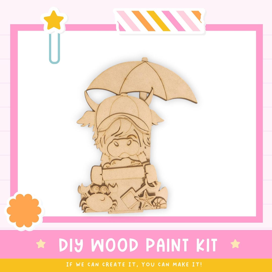 DIY Summer Beach Highand Kit – Paint Your Own Farmhouse Decor - Etsy