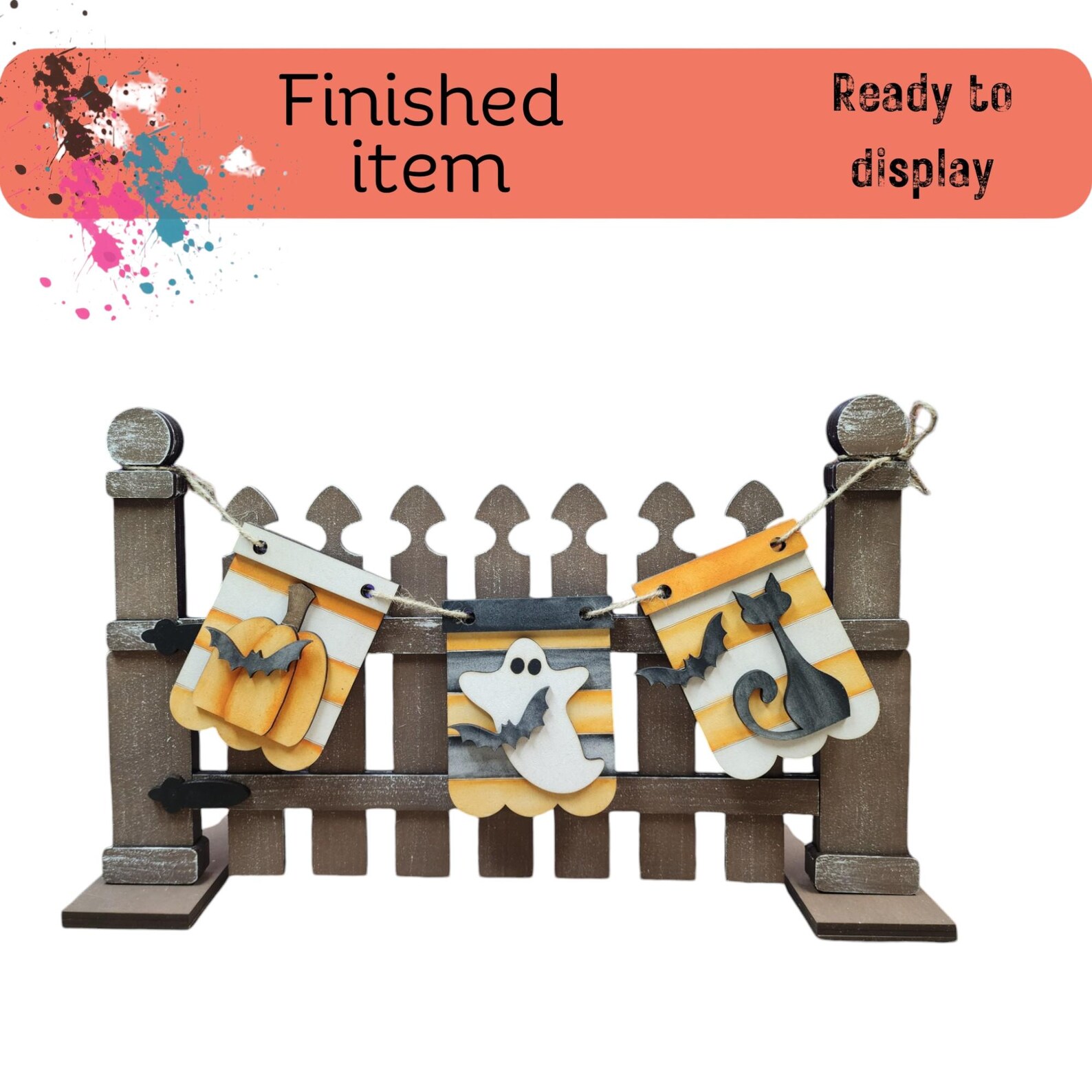 Picket Fence Interchangeable Shelf Sitter for Mini Banners - Hand ...