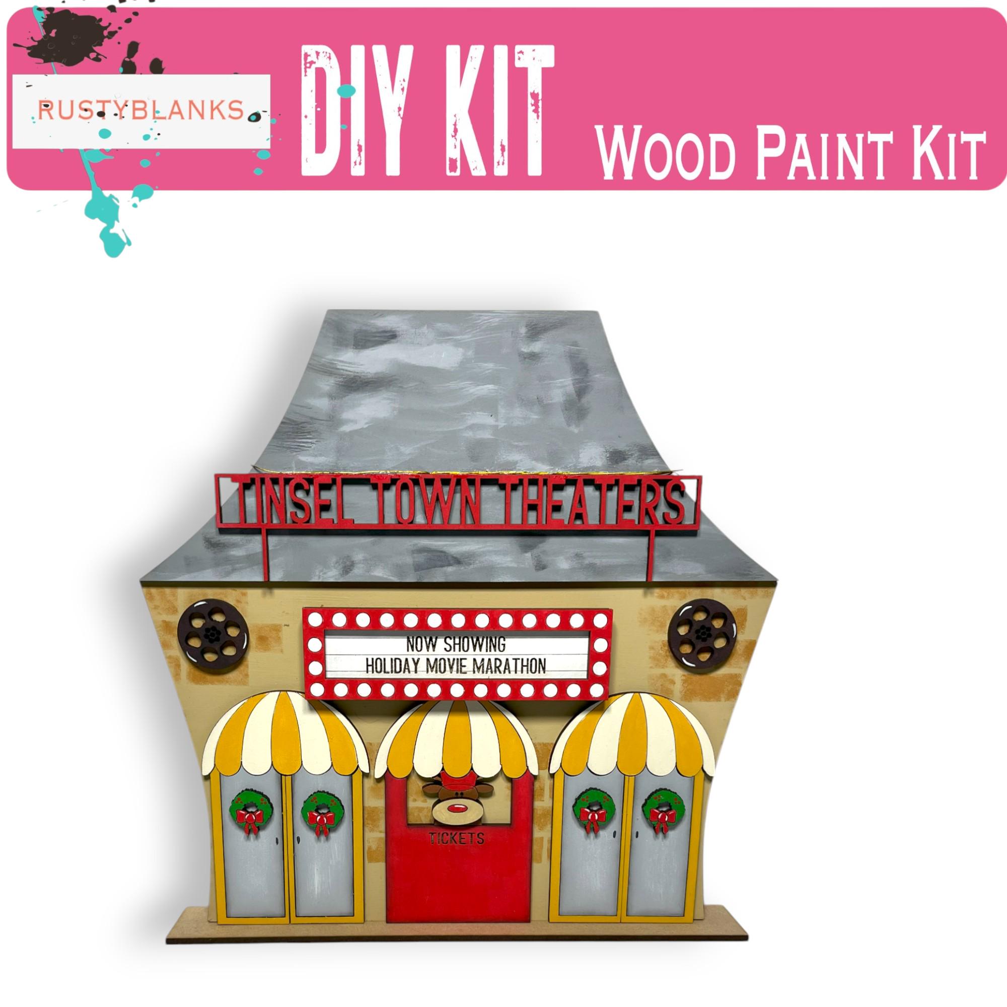 DIY Christmas Village Movie Theater, Two Sided Design - Etsy