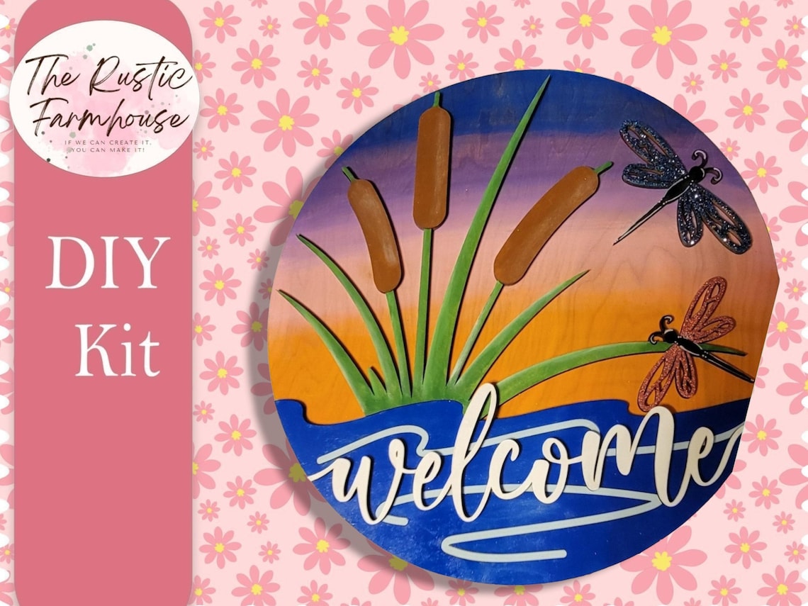 Dragonfly Welcome Door Sign: Summer DIY Wood Kit - Etsy