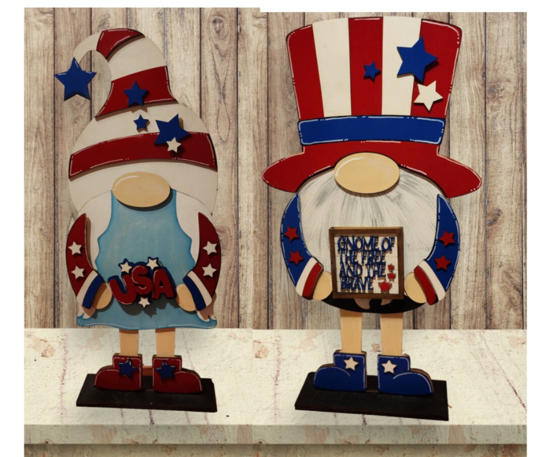 Standing Gnome Patriotic Add On Interchangeable Gnome Tall - Etsy