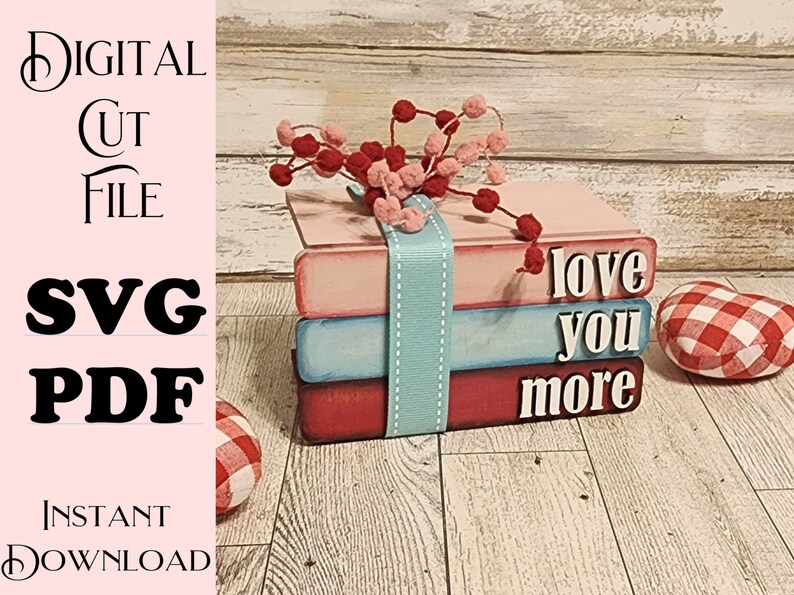 Stacked Books SVG Interchangeable Faux Books Laser Cut File - Etsy