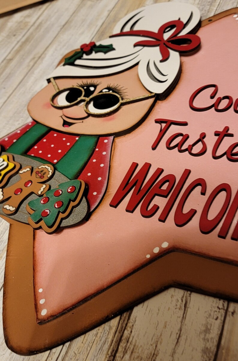 Mrs Claus Cookie Tasters Welcome Christmas Front Door Hanger - Etsy