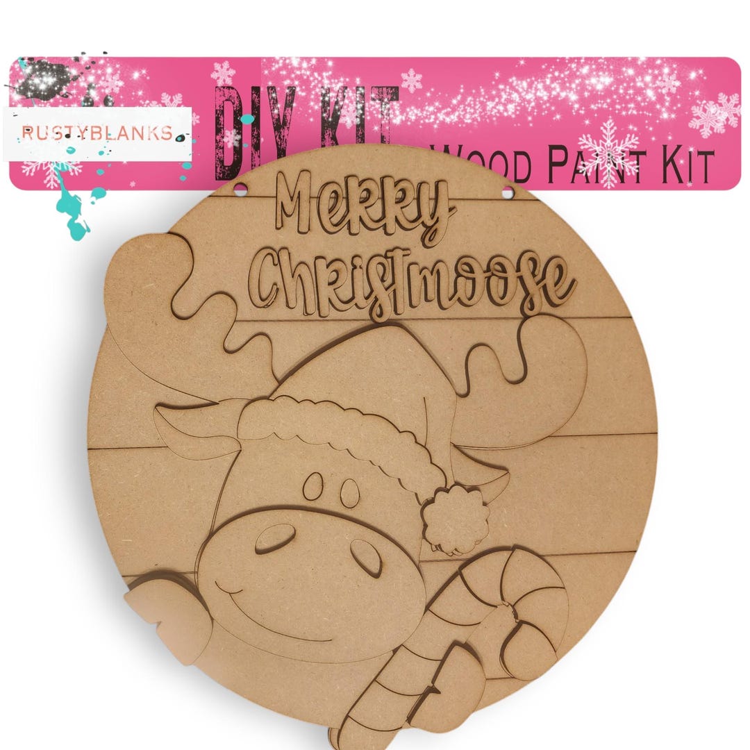 DIY Merry Moosemas Door Hanger 11 or 18 Round - Etsy