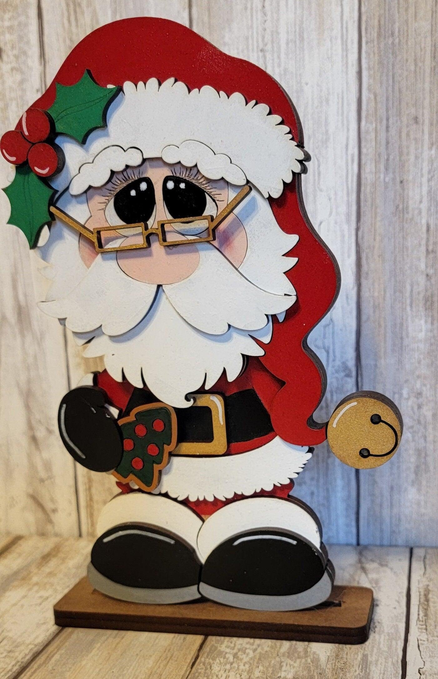 Standing Christmas Santa SVG Laser File Cutfile Glowforge Santa Shelf ...
