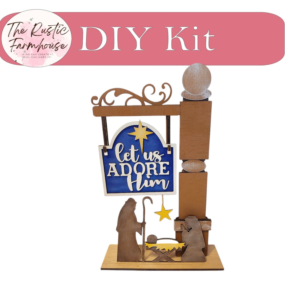 Let Us Adore Him Sign and Insert for Our Mini Interchangeable Posts - Etsy