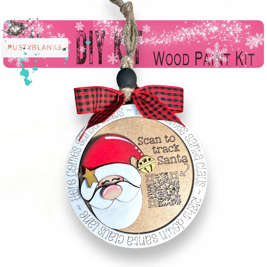 Santa Tracker Ornament, Kids Craft Kit, DIY Wood Blanks - Etsy