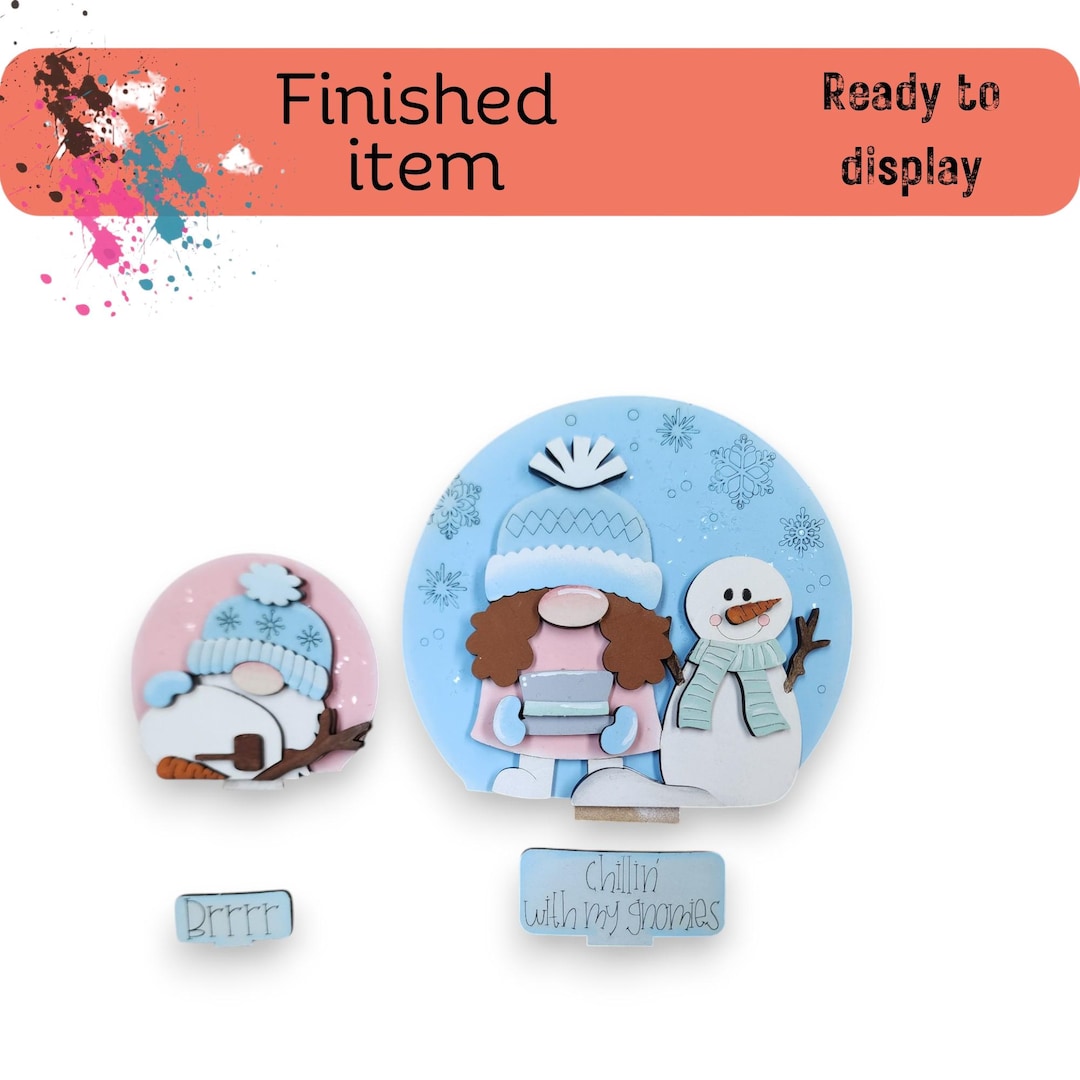 Handpainted Winter Gnome Insert for Snow Globe Interchangeable Decor ...