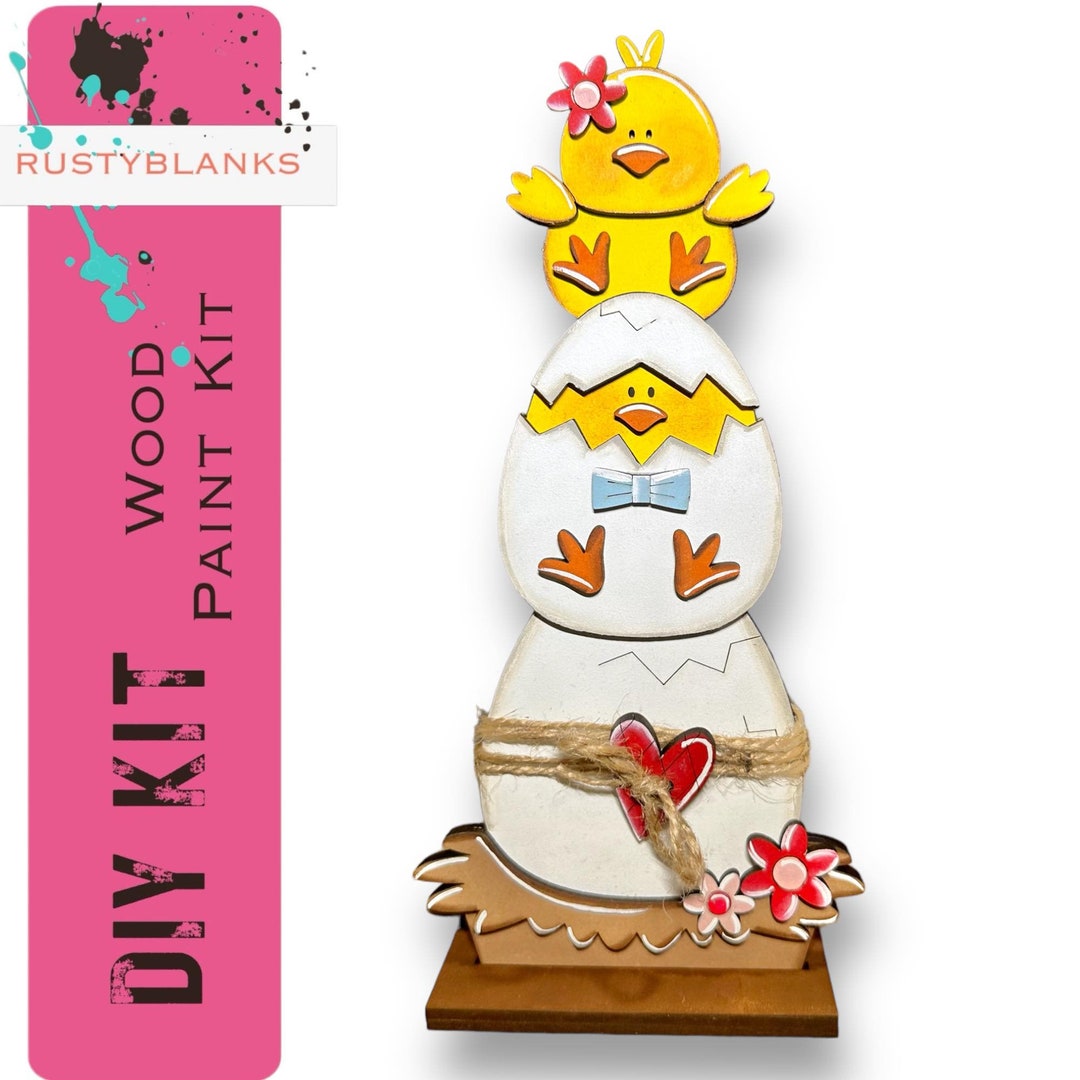 Easter Chick & Egg Stacker, DIY Craft Kit - Etsy