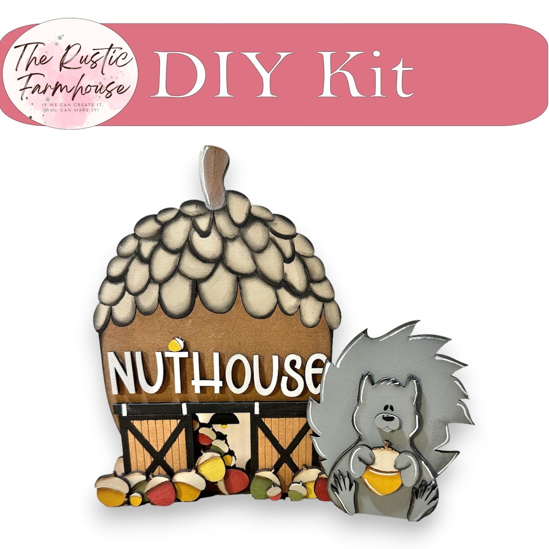 Fall Village Nuthouse Barn Self Standing Double Sided - Etsy