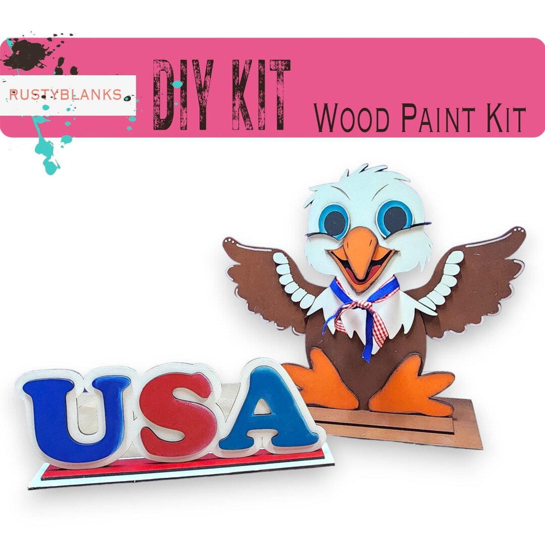 Patriotic Bald Eagle and USA Shelf Sitters, 4th of July Decor - Etsy