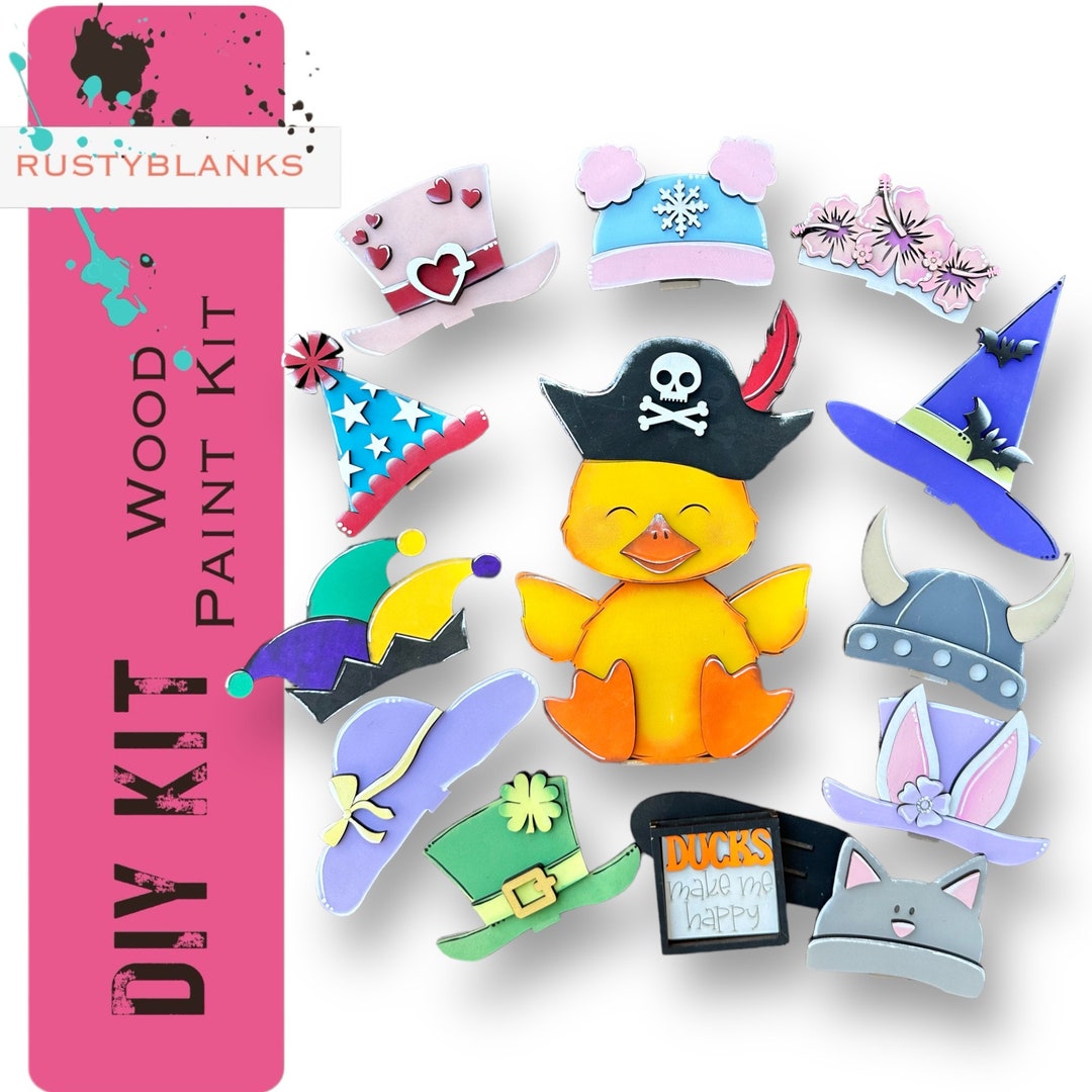 Duck DIY Decor: Interchangeable Hats, Seasonal Wood Craft Kit - Etsy