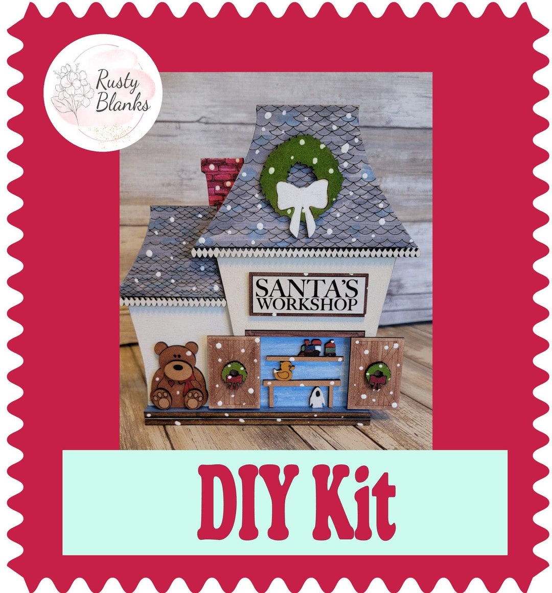 DIY Kit Christmas Village Santa's Workshop - Etsy