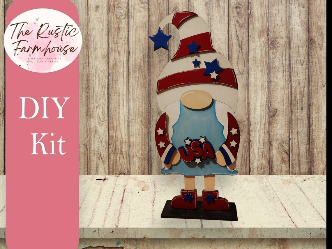 Standing Gnome Patriotic Add-on - Etsy