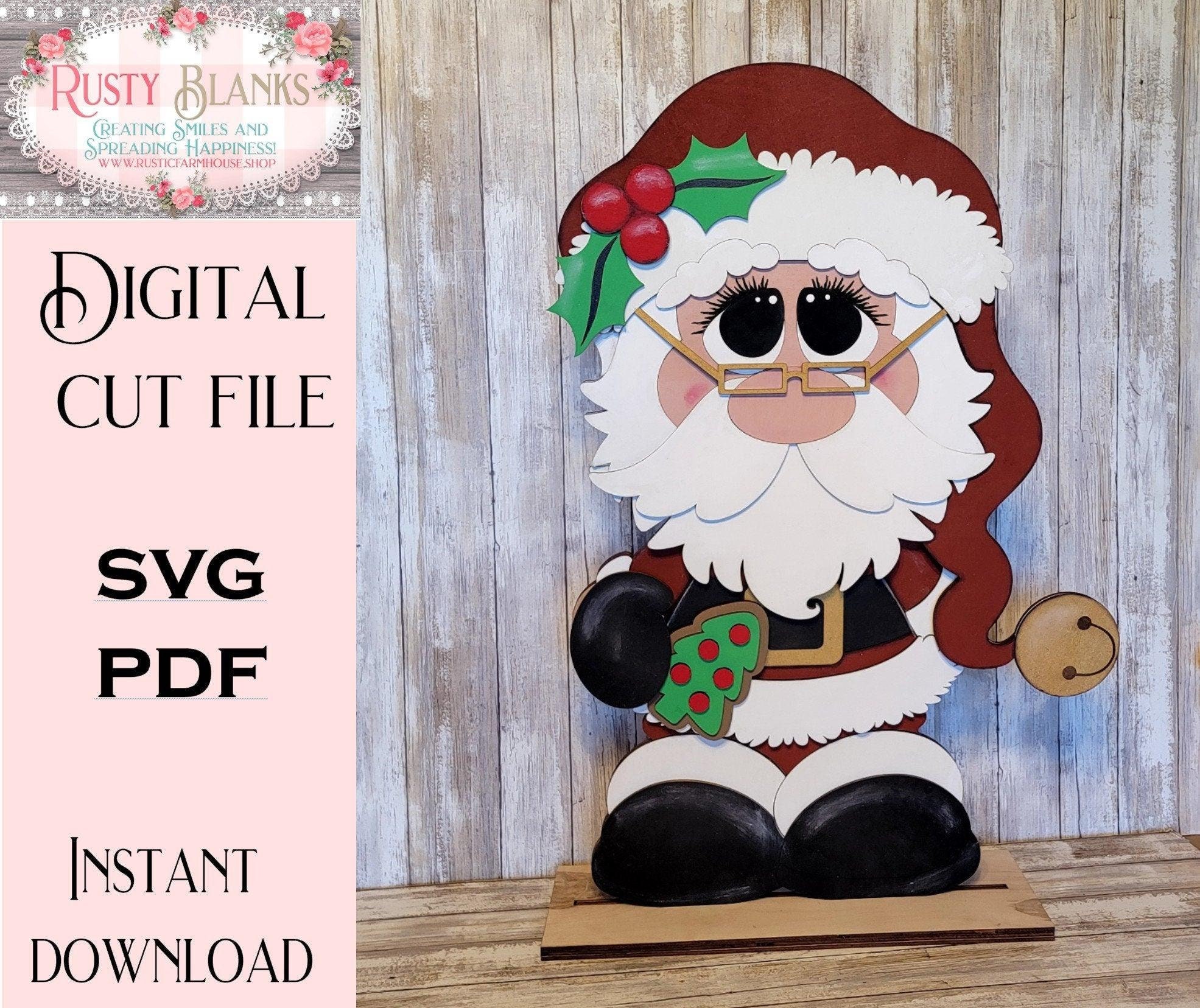 Santa Claus SVG File Standing Santa SVG Laser Cut File - Etsy