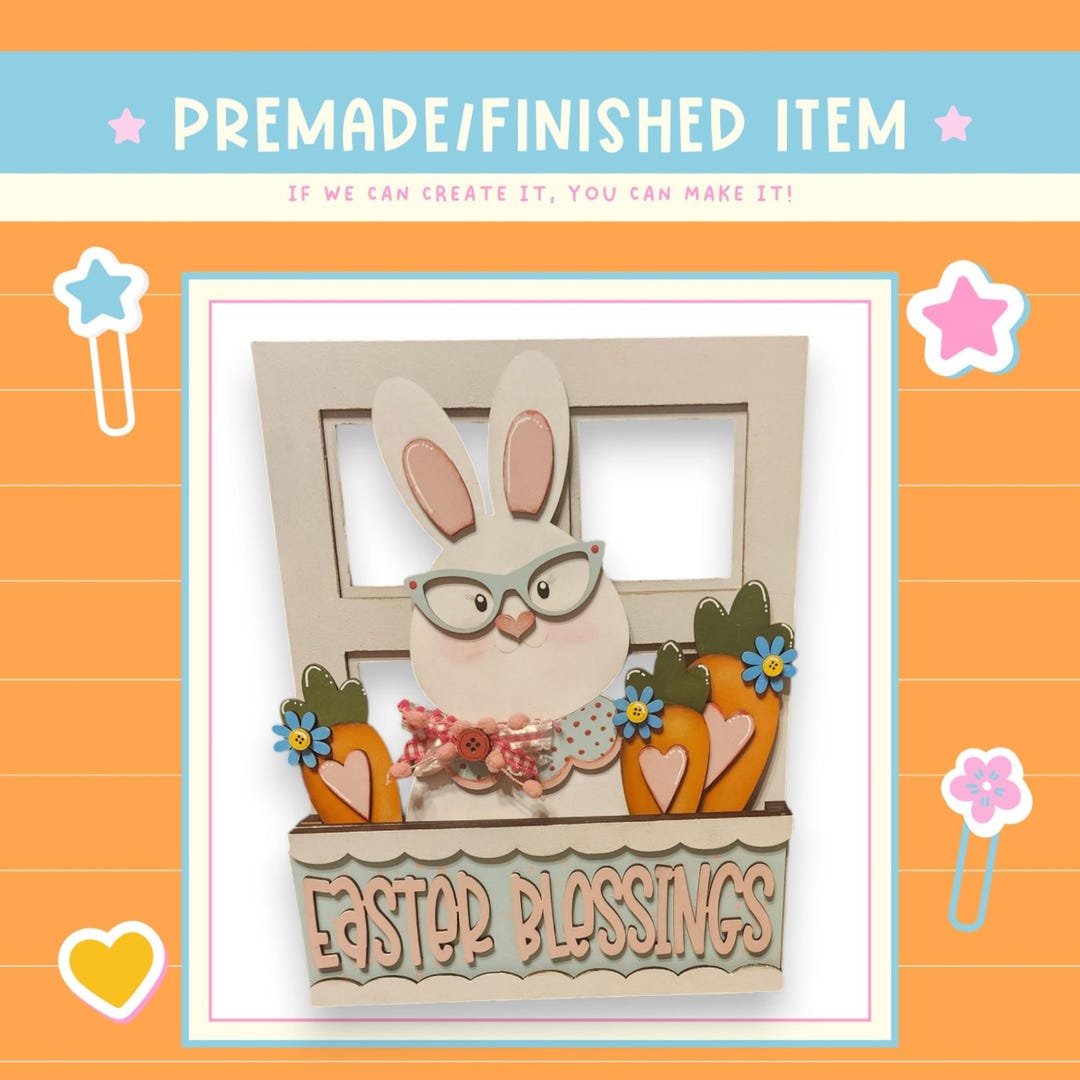 Hand-painted Interchangeable Window Box | Easter Blessings Insert | One ...
