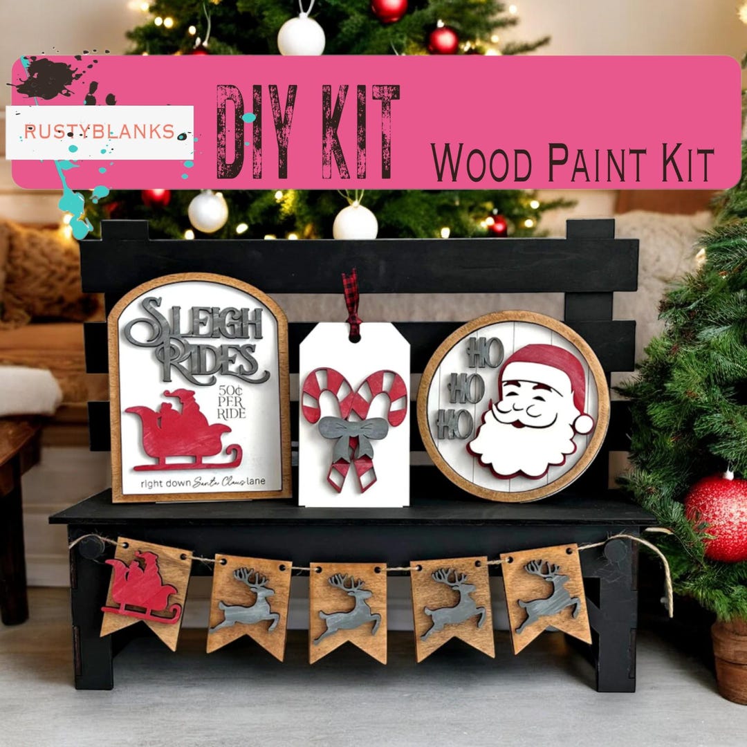 Interchangeable Inserts for Bench Style Display, Christmas Santa Bench ...