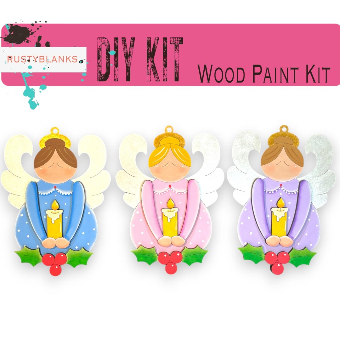 Christmas Angel Ornaments DIY Craft Kit, Wood Blanks - Etsy