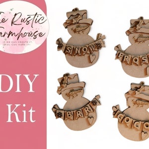 Snowmen Ornaments With Banners Holiday Tree Decor DIY Kit - Etsy