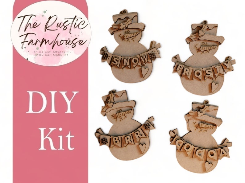 Snowmen Ornaments With Banners Holiday Tree Decor DIY Kit - Etsy