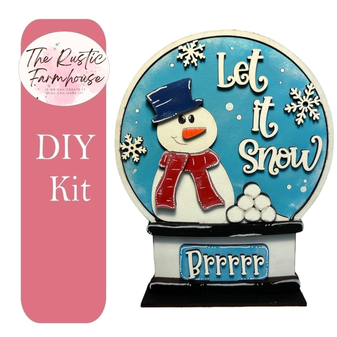 Let It Snow Insert for Snow Globe DIY Interchangeable Decor Inserts ...