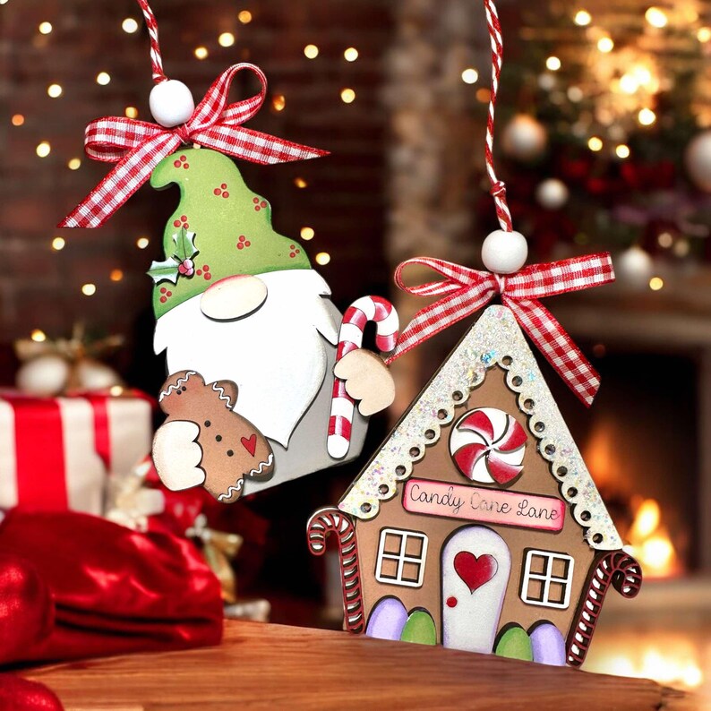 Gingerbread House Christmas Ornament, Kids Craft Kit, DIY Wood Blanks ...