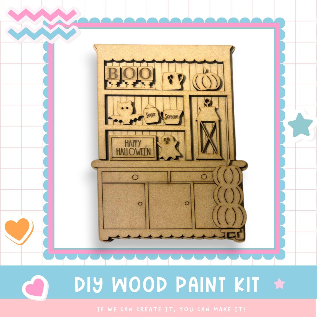 DIY Halloween Hutch Shelf Sitter Kit - Interchangeable - Spooky ...