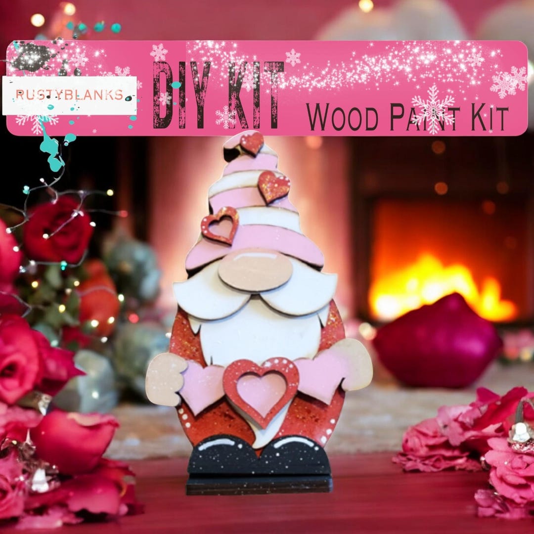 DIY Valentine Standing Gnome, DIY Valentine's Gnome, Wood Blanks, Craft ...