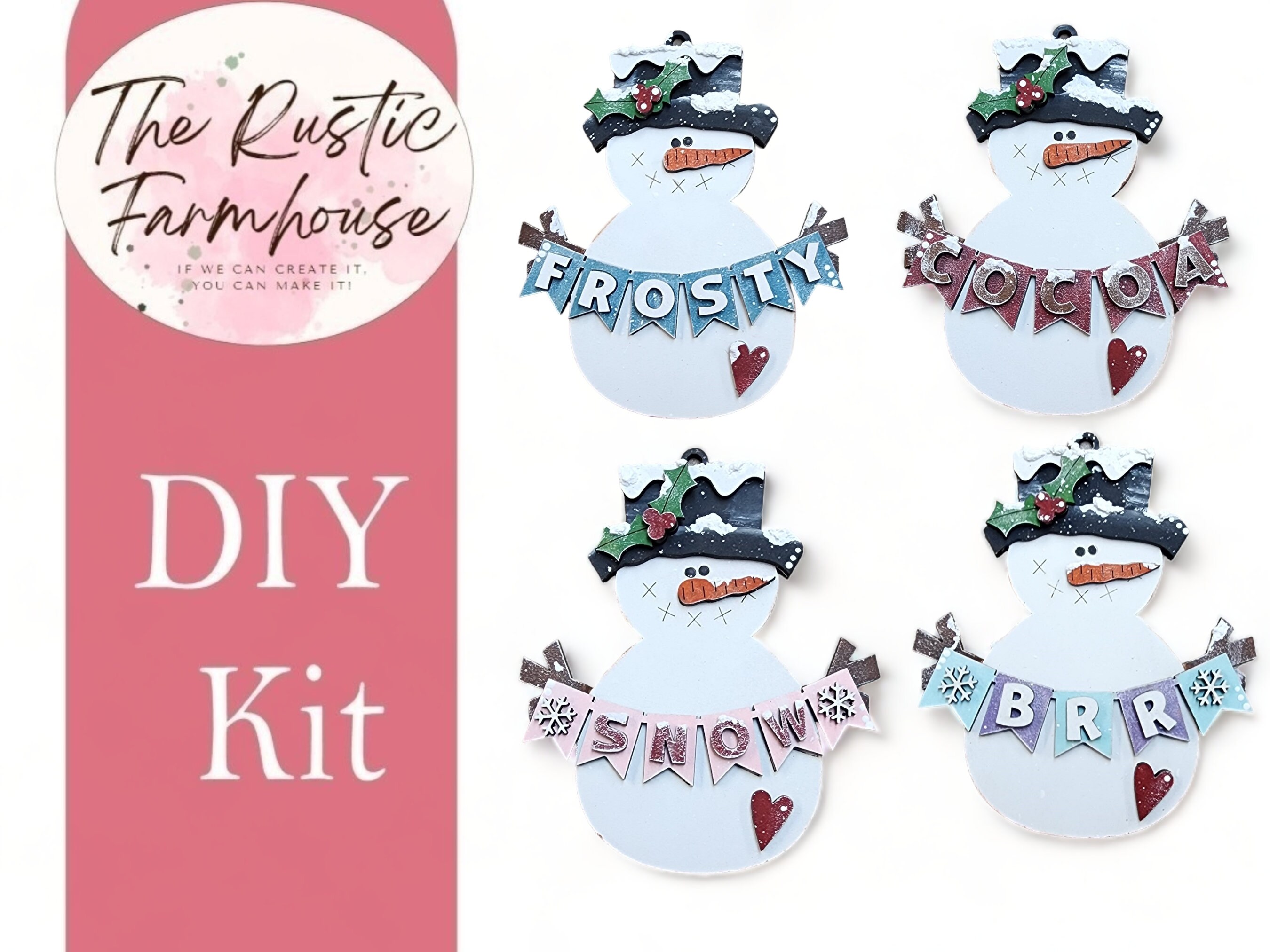 Snowmen Ornaments With Banners Holiday Tree Decor DIY Kit - Etsy