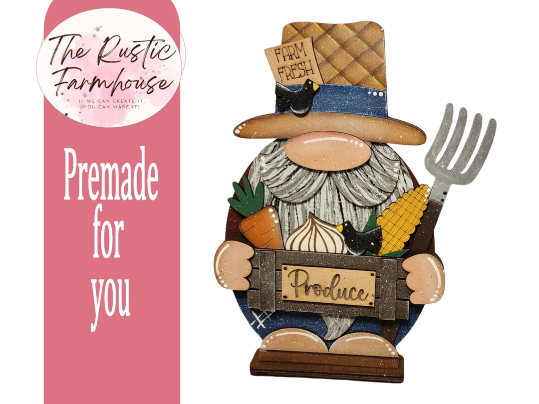 Standing Farmer Gnome With Vegetable Basket Only One Avaialbe - Etsy