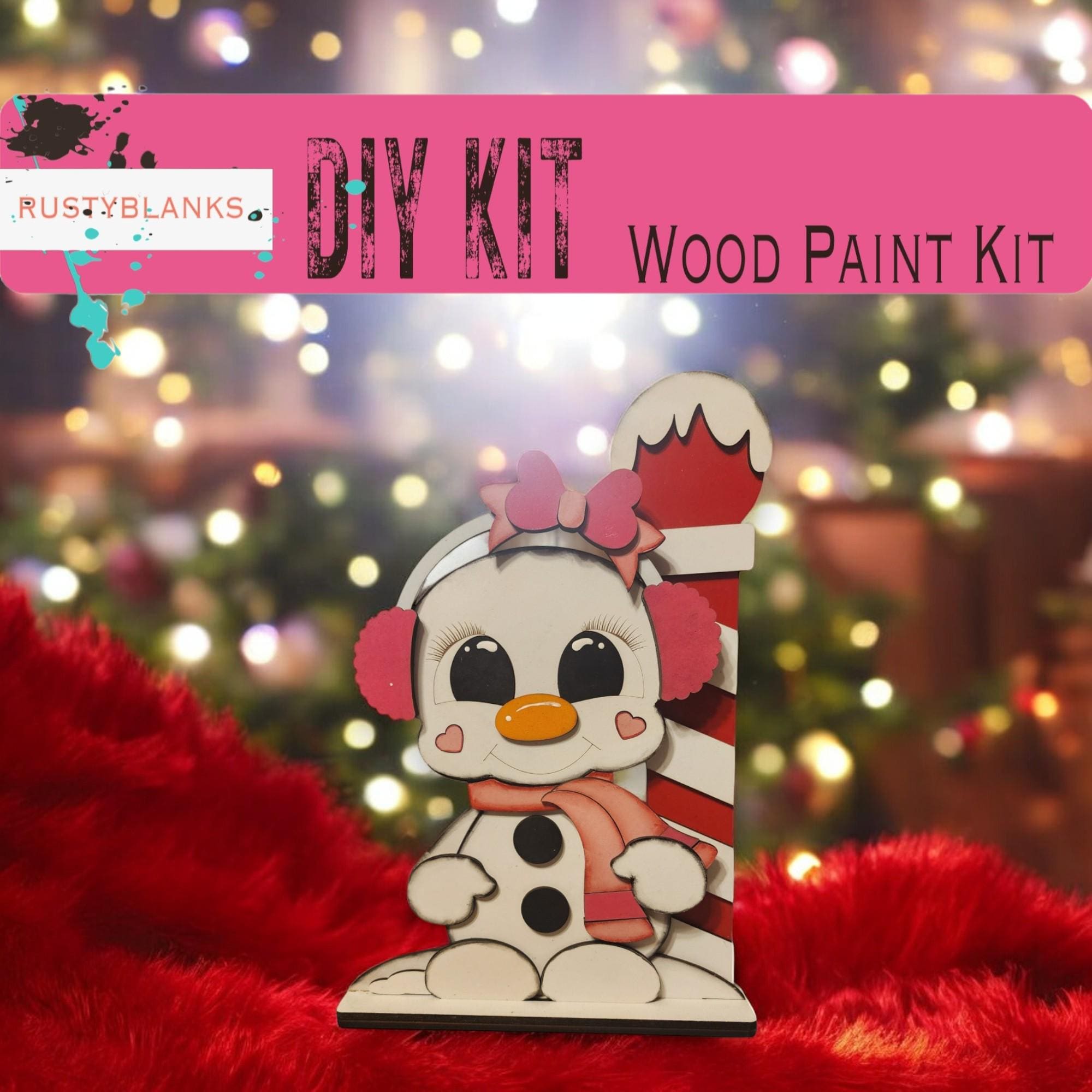 DIY Snowman Wood Paint Kit | Boy and Girl Snowman Decorations | Festive ...