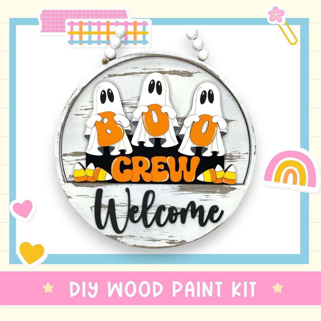 Halloween Boo Crew Welcome Sign Insert: DIY Front Door Decor - Etsy