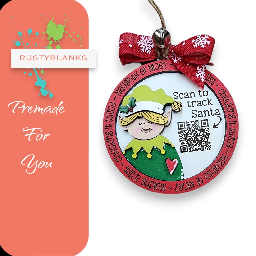 Elf Santa Tracker Ornament Handpainted - Etsy