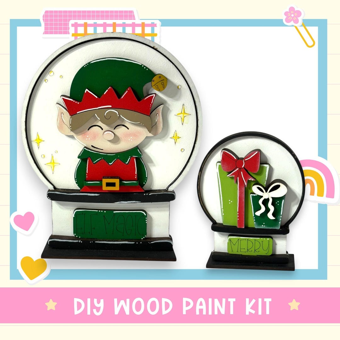 Christmas Elf Insert for Snow Globe DIY Interchangeable Decor Inserts ...