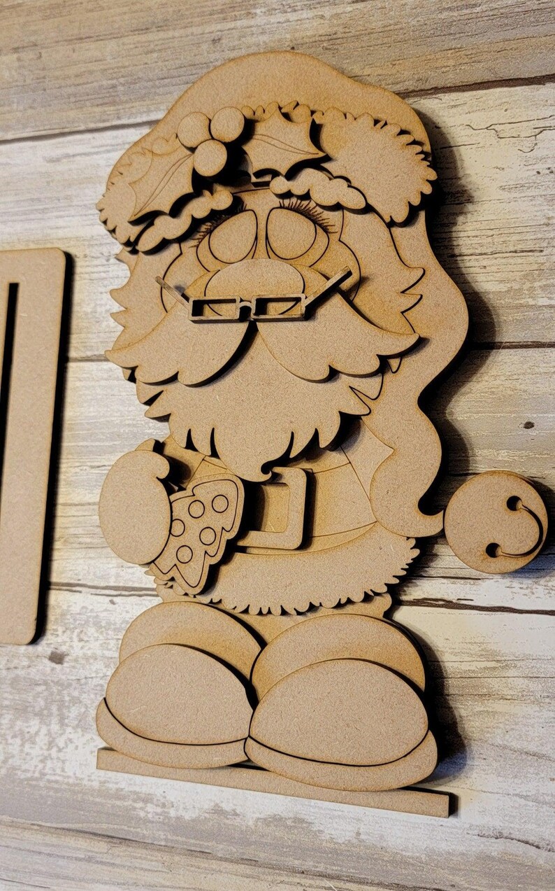 Standing Christmas Santa SVG Laser File Cutfile Glowforge Santa Shelf ...