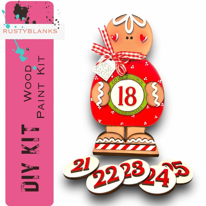DIY Unpainted Gingerbread Countdown With Storage Box – Christmas ...